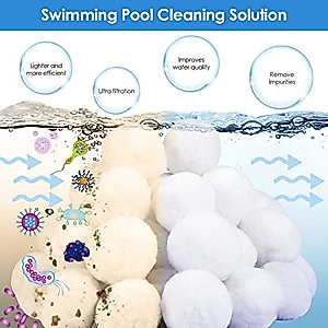 Aitsite 2.9 lbs Pool Filter Balls Eco-Friendly Fiber Filter Media for Swimming Pool Sand Filters (Equals 100 lbs Pool Filter Sand)