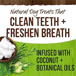 Merrick Fresh Kisses Natural Dental Chews Infused with Coconut and Botanical Oils for Tiny Dogs 5-15 Lbs - 106 ct. Box