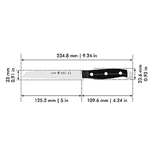 HENCKELS Statement Razor-Sharp 5-inch Serrated Tomato Knife, German Engineered Informed by 100+ Years of Mastery