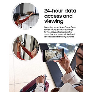 Samsung SmartThings Indoor Security Camera (GP-U999COVLBDA), 1080P HD Video with HDR, Night Vision, Advanced Motion Detection, and Two-Way Audio – Black/White