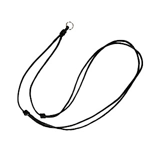 poppip 5 Pieces Handmade Craft Vintage Black Cord Rope Adjustable Necklaces With Metal Ring For Hanging Boho Pendants Balck Cord necklace For Men Women Size 18-30 Inches Thick 2 MM.