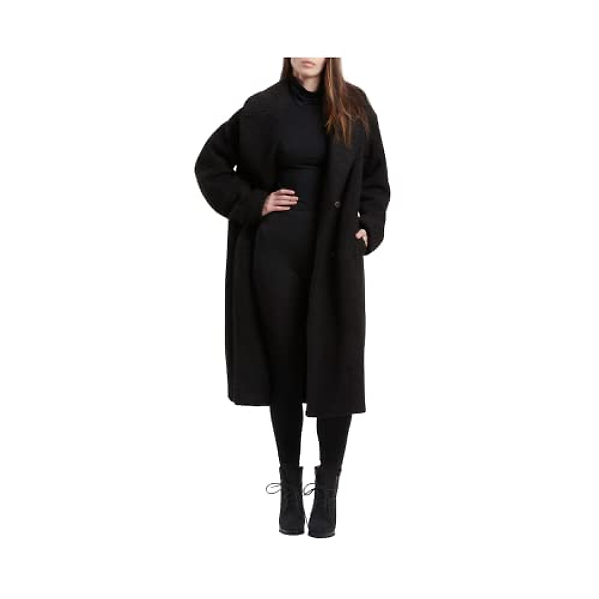 Splendid Women's Sivan Boucle Long Sleeve Coat, Black, Large