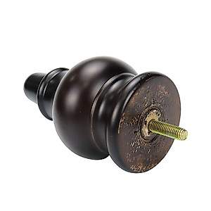 LC LICTOP Eucalyptus Wood Furniture Legs Wood Sofa Legs Replacement Round Gourd Wooden Turned Feet with Caster Wheels Height 120mm/4.72", 4PCS