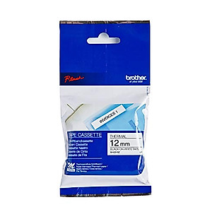 Brother M-K231BZ Labelling Tape Cassette, Black on White, 12 mm (W) x 8 m (L), Brother Genuine Supplies