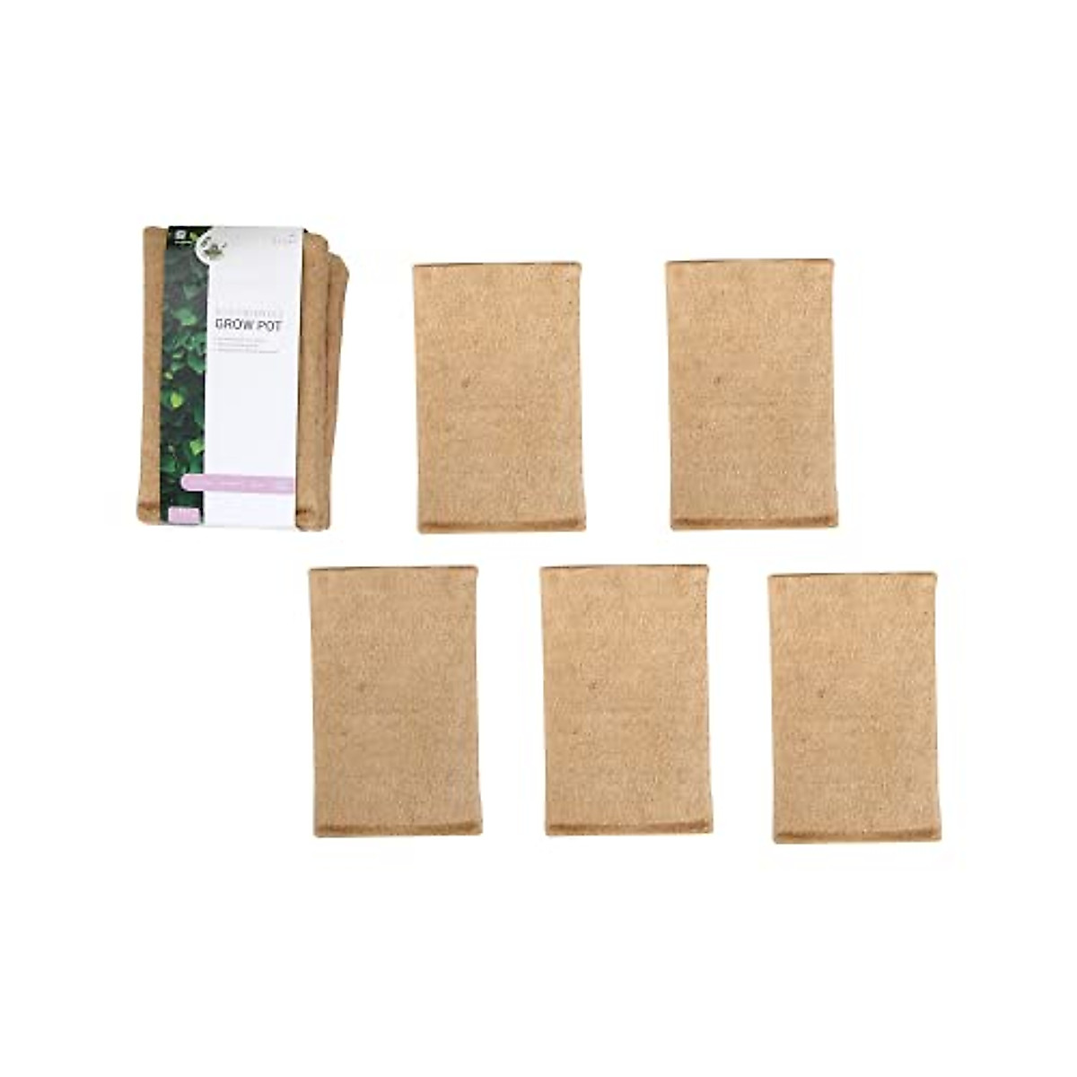 Jute Gardens 5 Pack of I Gallon Biodegradable Grow Pot Nursery Pots - Growing Plants - Plastic Free - Flowers Vegetable Planter - Potting Bags - Jute Fabric - Planting - Smart Design Pots