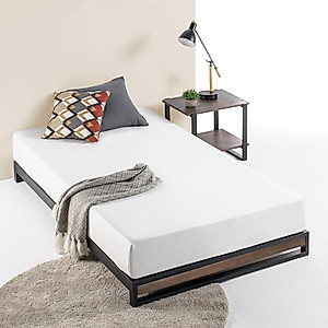 ZINUS GOOD DESIGN Award Winner Suzanne 6 Inch Bamboo and Metal Platforma Bed Frame, No Box Spring Needed, Wood Slat Support, Grey Wash, Twin