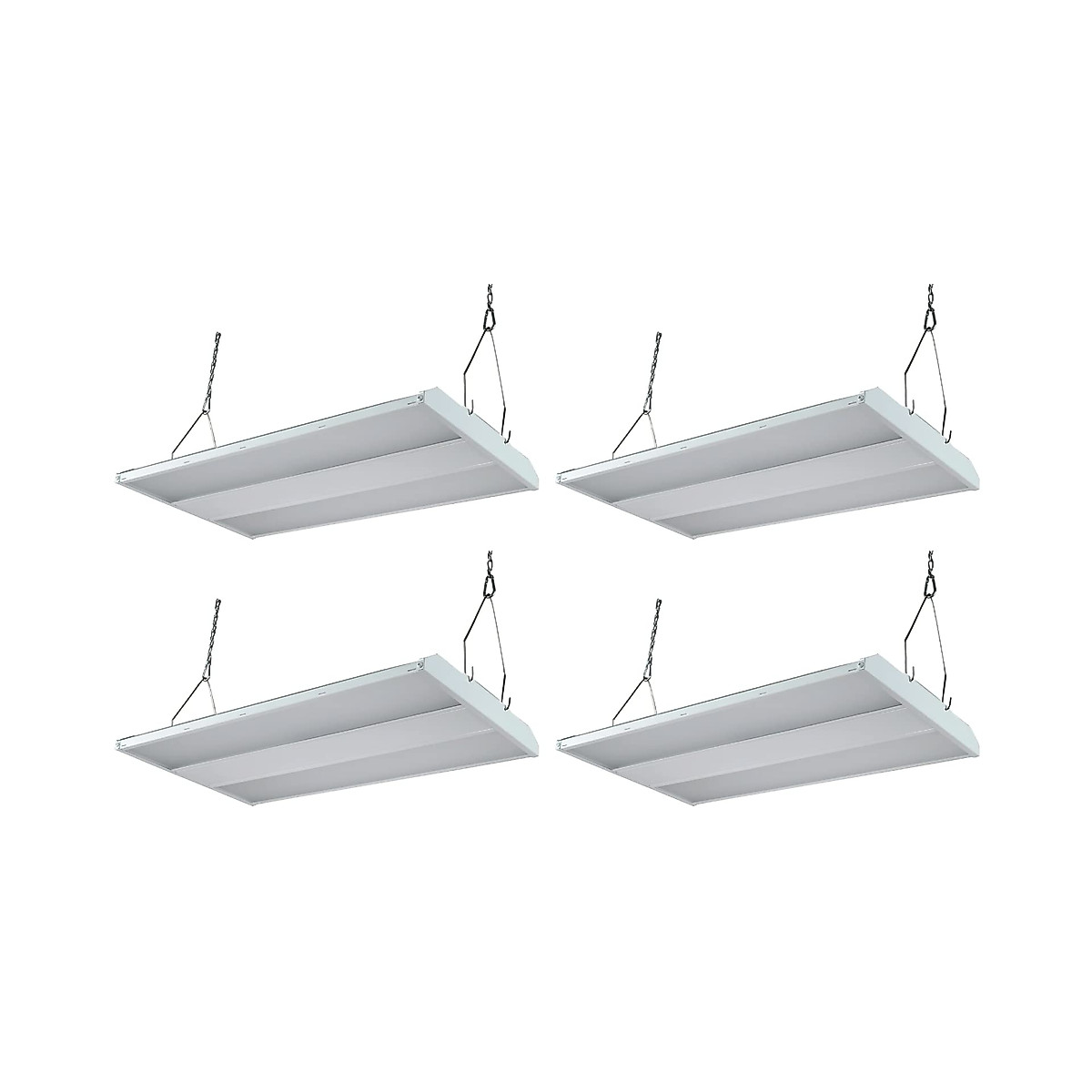 LeadLumens 4Pack 2FT 165W High Bay Light LED, Dimmable 0-10V, 22,275Lm, 120-277v AC, 400w MH Equal, 5000K Daylight Linear Hanging Light for Warehouse Workshop Gyms