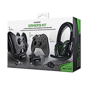 dreamGEAR 8 in 1 Gamers Kit for XBOXONE: Includes Charging dock/USB/Gaming Headset/Protective Covers and (2) 800 mah Rechargeable batteries (6631)