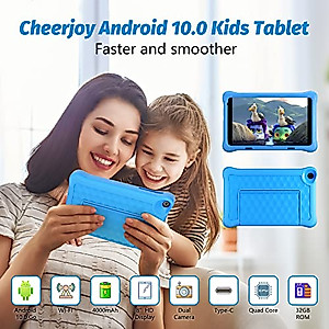 Cheerjoy Kids Tablet 8 inch Tablet for Kids 4000mAh 2GB+32GB HD 1280 * 800 Learning Kids Tablets with WiFi, Bluetooth, Dual Camera, Parental Control (Blue)