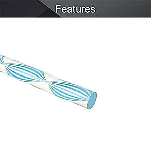 Fielect Light Blue Twisted Line Acrylic Round Rod Standard Plexiglas Tolerance Lightweight for DIY 12mm Diameter 250mm Height 1Pcs