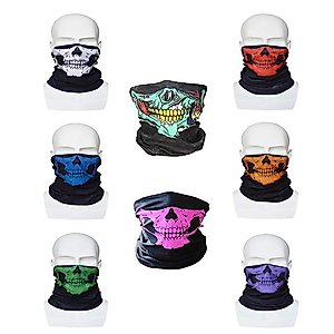 8PCS Skull Bandana Cycling Dust Protect Mask Autumn Winter Headband Scarf Neck Face Mask Headwear Outdoor Cycling Mask Accessories