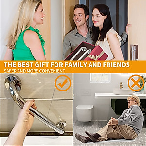 18 Inch Shower Grab Bar 2 Pack Brushed Nickel SUS304 Safety Bathroom Grab Bars with Concealed Screws, 500lbs Support Assist Bath Handle Balance Bar for Handicap Elderly Pregnant