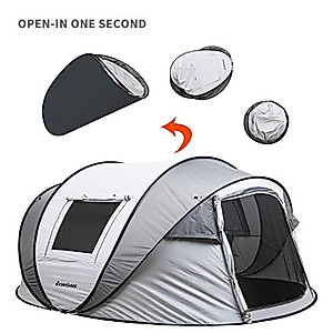 EchoSmile Instant Tent for Camping, 6 Person Pop Up Tent, Water Resistant Dome Tent, Easy Setup for Camping Hiking and Outdoor, Portable Tent with Carry Bag, for 3 Seasons