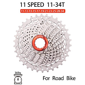 ZTTO Road Bike Cassette 11 Speed Mountain Bike Freewheel 11S 11-25T/28T/30T/34T Bicycle Sprocket (11S 11-25T)