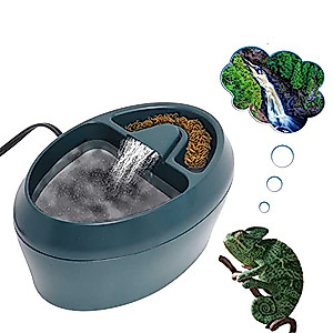 Reptile Chameleon Waterfall Drinking Fountain, Food Bowl Water Cantina Dripper Feeder, Amphibians Insects Bearded Dragon Gecko Lizard Turtle Frog snake Water Dispenser by Hoqqf