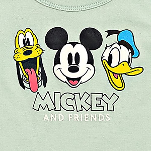 Disney Mickey Mouse Donald Duck Pluto Newborn Baby Boys Romper and Hat Green 3-6 Months