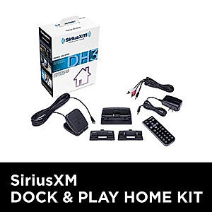 SiriusXM SXDH3 Satellite Radio Home Dock Kit with Antenna and Charging Cable (Black)