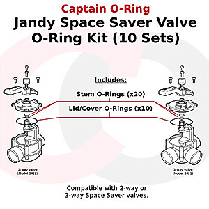 (10 Sets) Replacement Valve Cover & Stem O-Rings for Jandy Space Saver Valves (1.5 to 2”) (Part Numbers 6749 and R0487100)