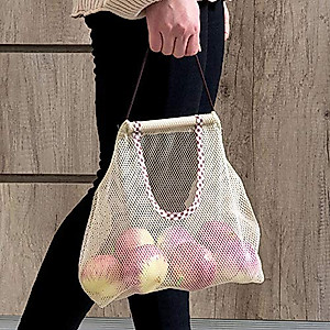 LERTREE 5PCS Breathable Hanging Mesh Bag, Kitchen Storage Holder Bags for Potatoes, Onions, Garlics, Vegetables, Fruit