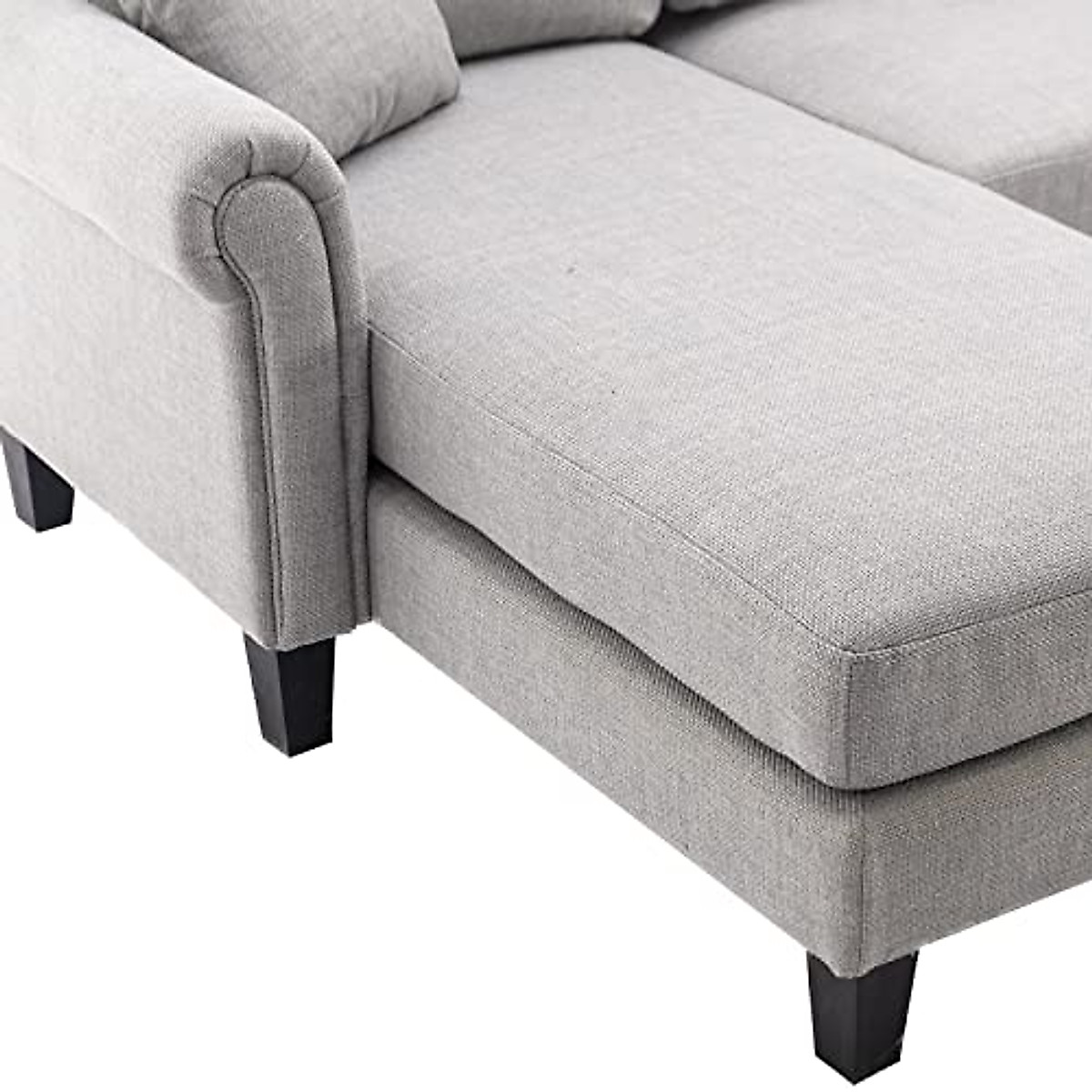 Tabaray 108" Couch Sectional Sofa for Living Room Furniture Sets Convertible U Shaped Couches with Ottoman and Chaise for Apartment， Office (Light Blue)