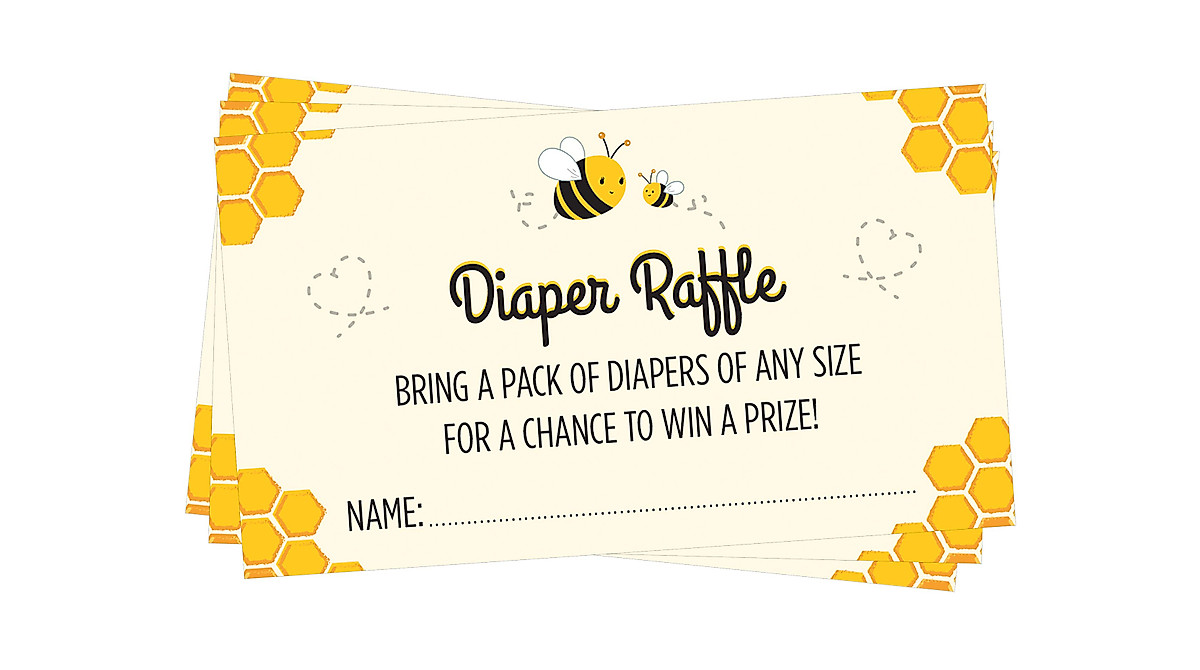 Mommy-to-Bee Diaper Raffle Cards - Fun Baby Shower Game