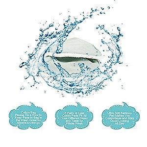 Jakuva 16 Pack Organic Bamboo Nursing Nipple Pads with Laundry Bag, Reusable Nursing Bra Pads, Ultra Soft, Leak-Proof, Washable Nipplecovers for Breast Feeding (Medium, 3.9")