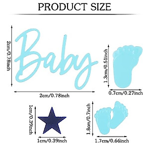 1000 Pieces Baby Shower Decorations Confetti - Blue Boy Party Decorations Table Scatter Confetti, Sprinkle Decor Confetti for Baby Shower Gender Reveal Party Supplies (Blue Feet)