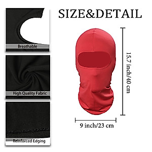 JANSONG Pack of 3 Ski Sun Mask Windproof Sunscreen Motorcycle Helmet -Outdoor Paintball Hunting Fishing Balaclava Face Masks Blue Red Black