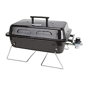 Duke Grills Omaha Go Anywhere Portable Gas Grill - Mini BBQ Propane Grill for Camping, RV, Tailgate - Cooks 8 hamburgers at once - Long Life Steel - Foldable Legs