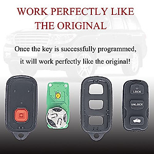 2 Key Fob Remote Replacement Fits for Toyota Sienna 1999 2000 2001 2002 2003/Matrix&Pontiac Vibe 03 2004 2005 2006 2007 2008/Camry 02-06/Solara 02-03 Q43VT14T Keyless Entry Remote Control 89742-AA030
