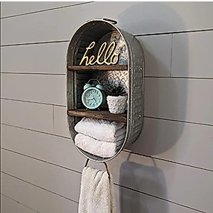 Bathroom Wall Decor, a Farmhouse Shelf, a Rustic Bathroom Shelf, a Laundry Room or mudroom Shelf, and a Galvanized wash tub with Shelves