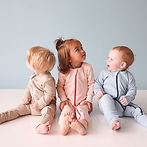 PARADE Organic Snuggle Soft Melange '2-Way' Zipper Romper Pink Melange 0-3M with Mitts