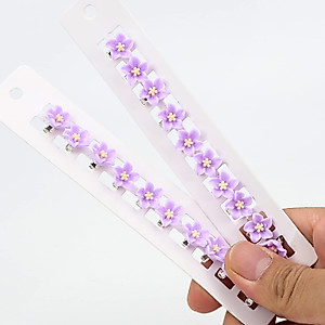 YISSION 20Pcs Mini Flower Hair Clips for Girls Women Cute Hair Pins Small Hair Clips Lily Flower Clips for Hair Wedding Hair Barrettes Bridal Hair Accessories for Girls Women Purple