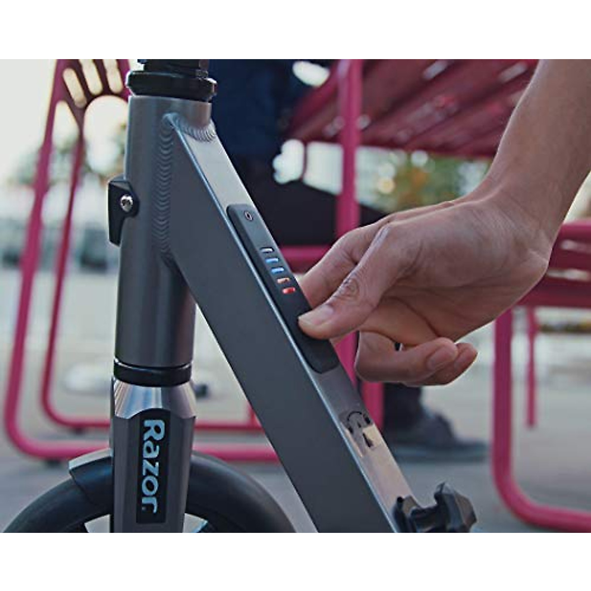 Razor E Prime Adult Electric Scooter - Up to 15 mph, 8" Airless Flat-free Tires, Rear Wheel Drive, 250W Brushless Hub Motor, Lightweight Aluminum Frame, Anti-Rattle System, Foldable