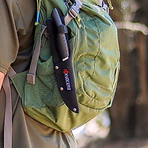 Kyocera Outdoor Ceramic Camp Kitchen Knife and Sheath Set, 4", Black