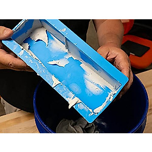 MUDFLEXTOOLS 10.5” Ez Clean Flexible Drywall Mud Pan-Soft Silicone-Ez Squeeze Grip-Stretches-Non-Stick-Rust Proof-Durable