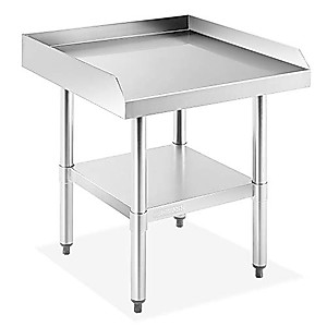 GRIDMANN NSF 16-Gauge Stainless Steel 24"L x 24"W x 24"H Equipment Stand Grill Table with Undershelf for Commercial Restaurant Kitchen