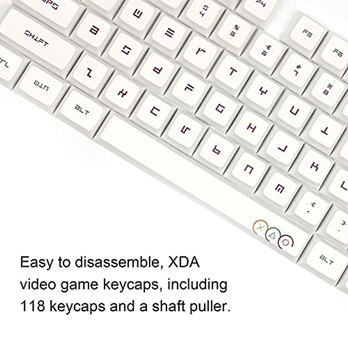 Yoidesu 118 Keys PBT Keycaps, Oil Resistant XDA Cartoon Keycap for General Mechanical Keyboard Gaming Keyboard Keycap with Shaft Puller(White)