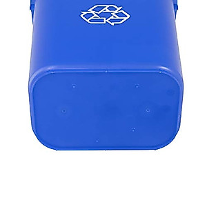 AmazonCommercial 10 Gallon Commercial Office Wastebasket, Blue, w/ Recycle Logo, 2-pack