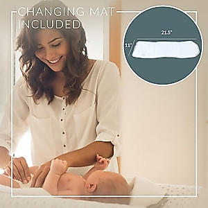 Monaco Large Diaper Bag Backpack by Luli Bebe - Designer Modern Vegan Leather Stylish Baby Backpack Diaper Bag for Mom, Multipurpose, Roomy, with Changing Pad (Pearl White)