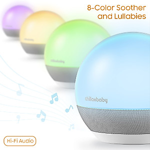 CHILLAX BabyMood Pro - 2 in 1 Baby Monitor with Camera and Audio with Remote Pan, Lights & Lullaby for Toddler & Infant - Full HD 360° Gooseneck Baby Camera for Nursery - Phone App & Tablet Access