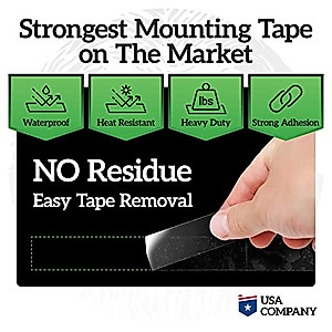 WickedGood Mounting Tape (3/4" x 120"), Double Sided Adhesive Tape, Heavy Duty Indoor & Outdoor Tape, Waterproof (Clear)