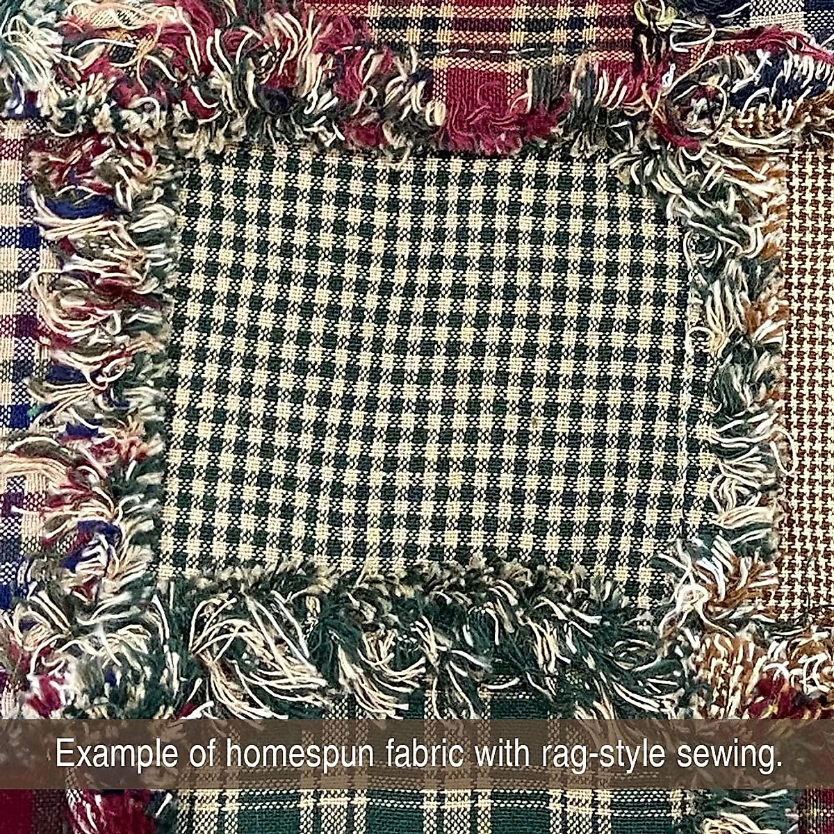 Timber Green 2 Cotton Homespun Plaid Fabric by JCS - Sold by The Yard