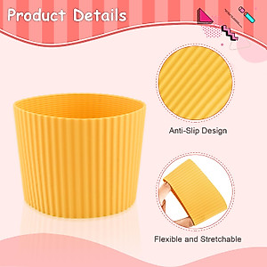 6 Pack Silicone Cup Sleeve Heat Resistant Coffee Cup Protective Sleeve Nonslip Glass Bottle Mug Protector Cover for Home Travel - Multicolor