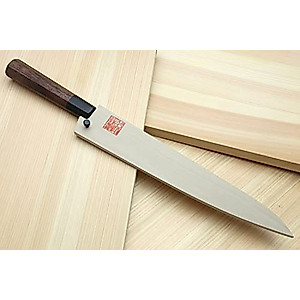 YOSHIHIRO Ice Hardened High Carbon Stainless Steel Wa Sujihiki (Slicer) Japanese Sushi Sashimi Chef Knife 9.5"(240mm)