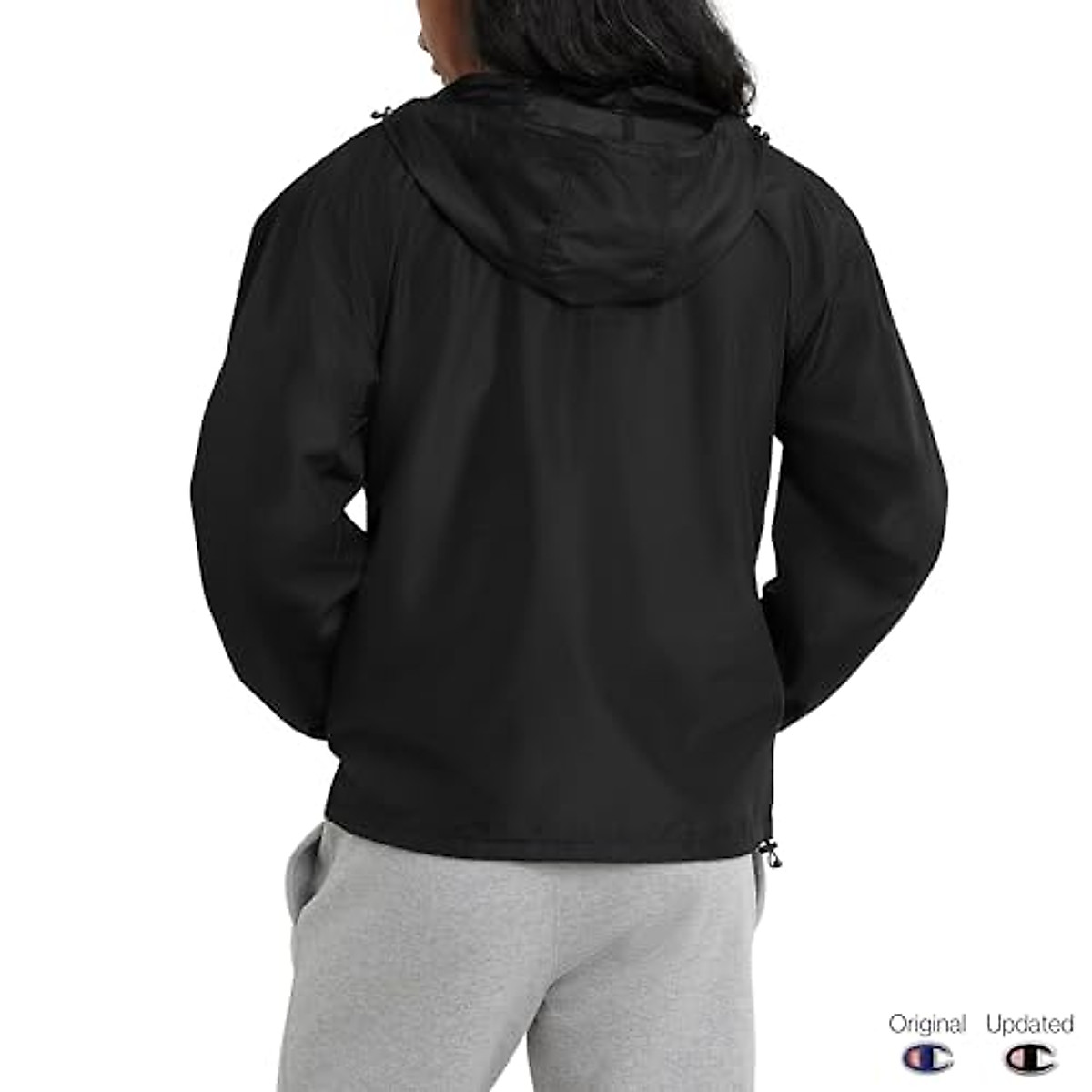 Champion mens Packable - Solid Jacket, Black-549369, Large US