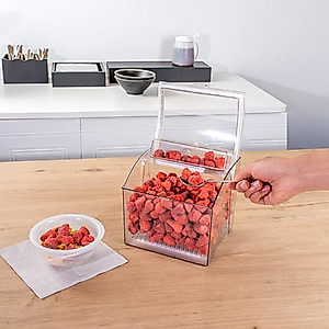 Restaurantware Met Lux 1.6 Gallon Food Storage Container, 1 Airtight Treat Box - With Scoop, Holds Up To 25 Cups, Clear Plastic Cereal Container With Lid, For Kitchen Or Pantry Organization