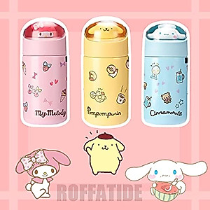 Roffatide Anime Cinnamoroll Cute Stainless Steel Vacuum Thermos Water Bottle Mug for Girls Women Hot & Cold for Hours Insulated Bottle Gift for Birthday Christmas Blue