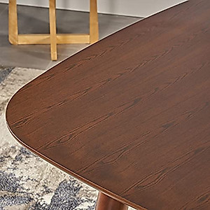 Christopher Knight Home Bass Mid Century Modern Square Faux Wood Dining Table, Walnut Finish, 35.75D x 35.75W x 30H in