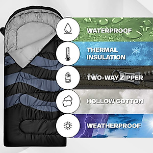 IFORREST Sleeping Bag for Adults and Teens - Cold Weather(All Seasons) Single Person Camping Bed - 40" Extra-Wide & Warm XXL